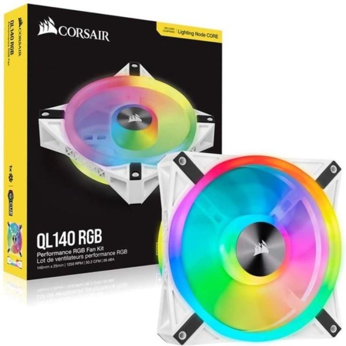 พัดลม พัดลมเดี่ยว Corsair Icue Ql140 Rgb 140 มม. Pwm สีขาว ...