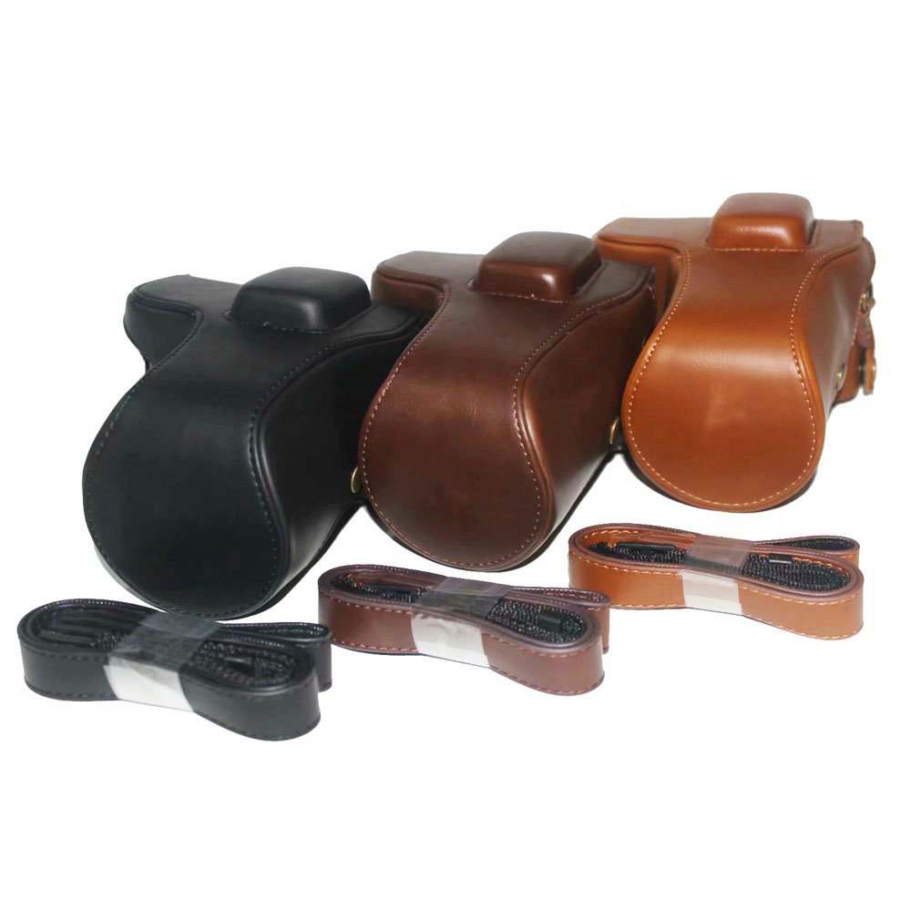 Black Coffee Brown PU Leather Camera Case Bag Cover For Samsung NX300 ...