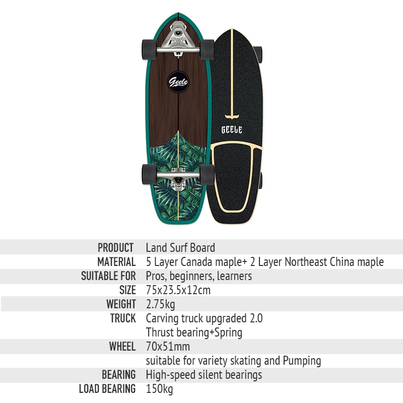 Land Surf Skateboard C7 Spring Truck Ski Practice Board Professional ...