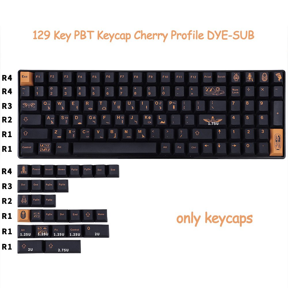 PBT Keycap 129 Keys Cherry Profile DYE-SUB GMK Pharaoh Personalized ...