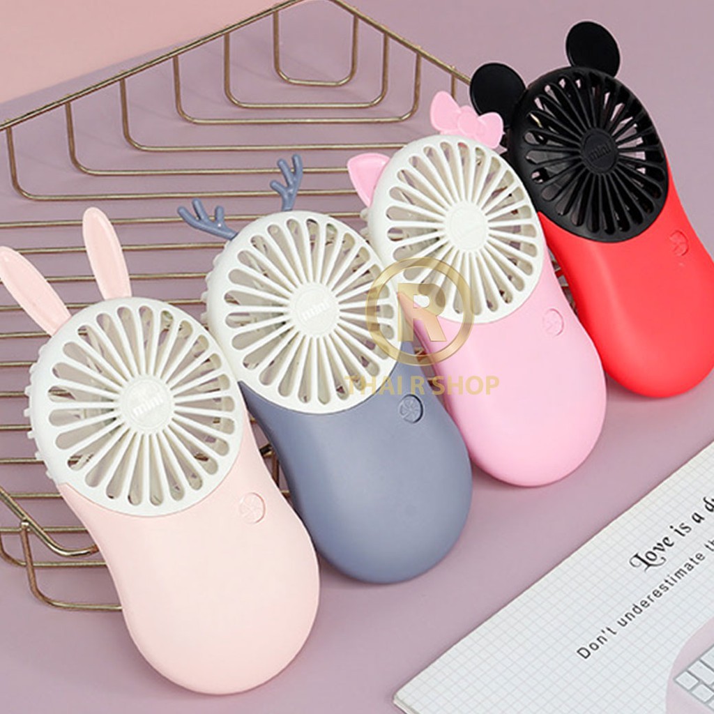 [แจ้งสีทักแชท] พัดลมพกพา พัดลมมือถือ ปรับความแรงได้ สายชาร์จusb พัดลม