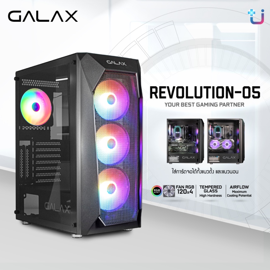 CASE (เคสเกมมิ่ง) GALAX Revolution-05 Mid-Tower ATX ,Tempered Glass ...