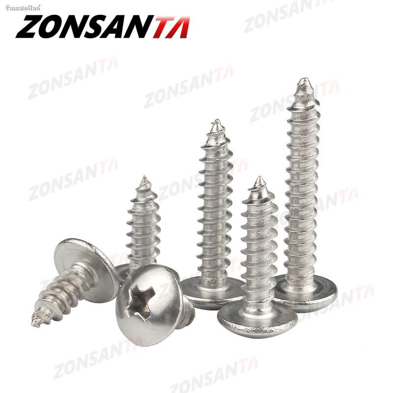 ZONSANTA Cross Recessed Truss Head Self tapping สกรู M3 M4 M5 M6 304 สแตนเลส Phillips เห็ดร่มหัว ...