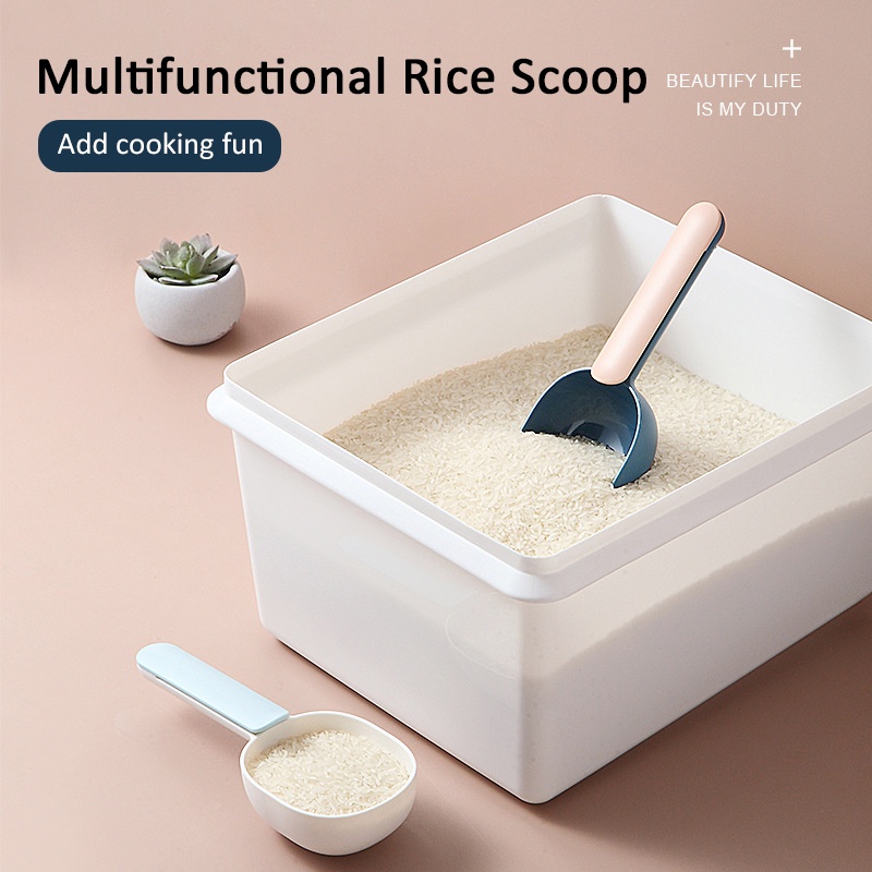 Rice Measuring Scoop With Sealing Clip / Long Handle Coarse Grains ...