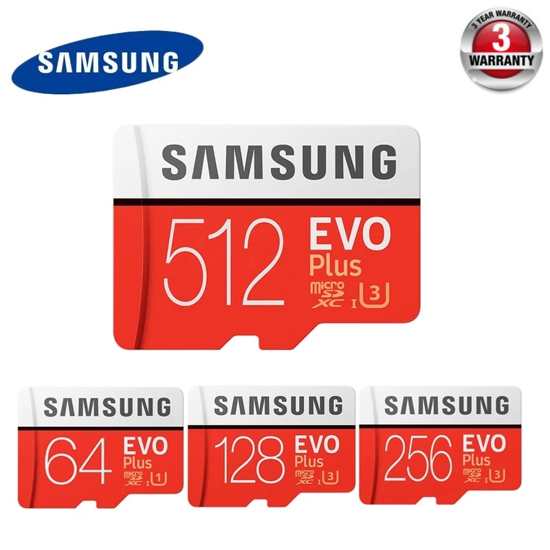ขายดี SAMSUNG EVO Plus การ์ดหน่วยความจํา MicroSD 128GB 32GB 64GB การ์ด ...
