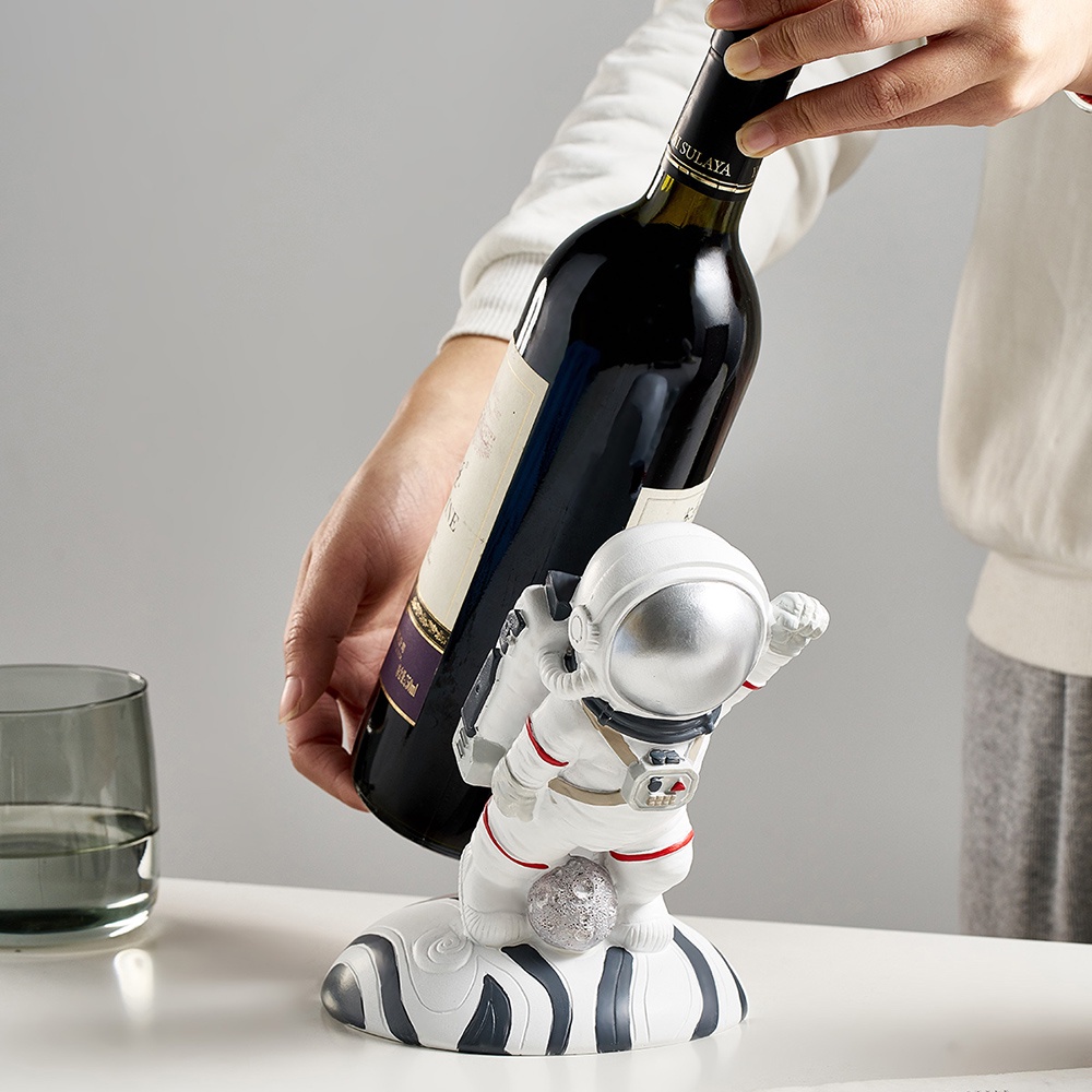 Hanging Wine Glass Holder Astronaut Wine Rack Wine Bottle Glass Holder ...