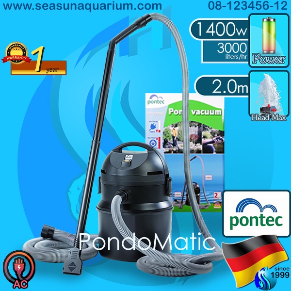 Pontec PondoMatic เครื่องดูดฝุ่น ดูดตะกอน สระว่ายน้ำ บ่อปลา 1400 วัตต์ ...