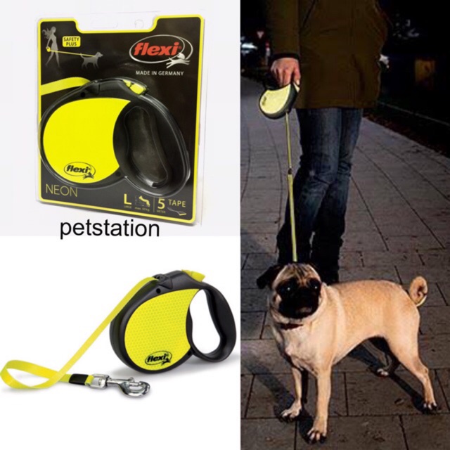 ตลับสายจูง Flexi Neon สะท้อนแสง - petstation - ThaiPick