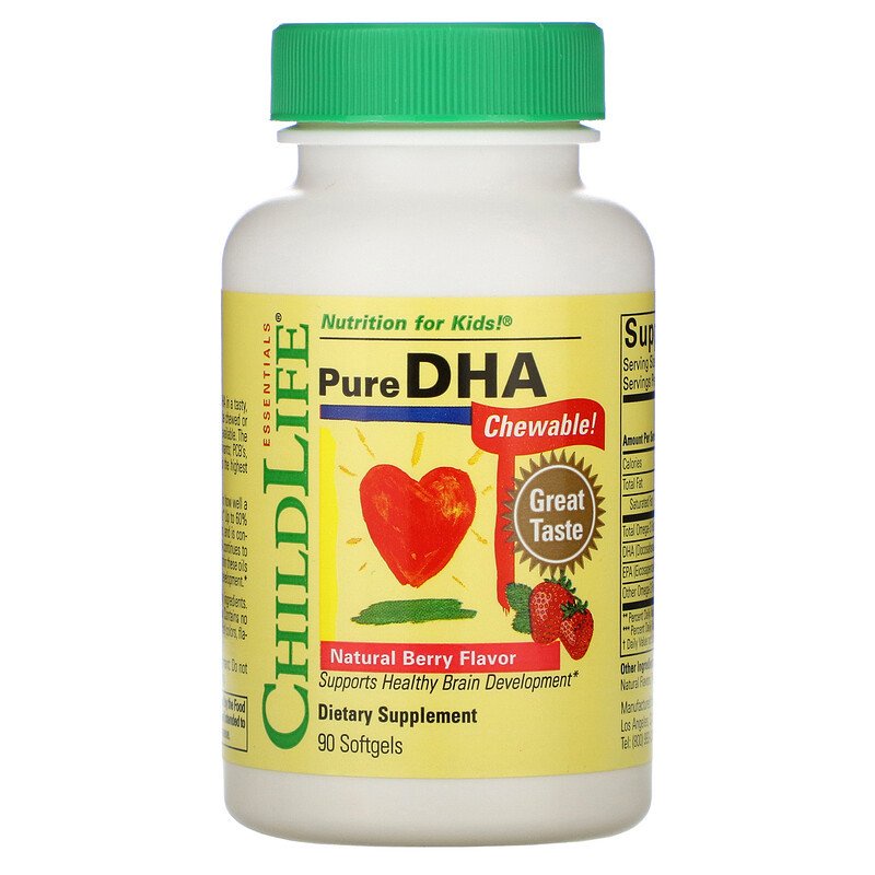 สินค้าพร้อมส่ง ChildLife Pure DHA Chewable Natural Berry Flavor 90 Soft ...