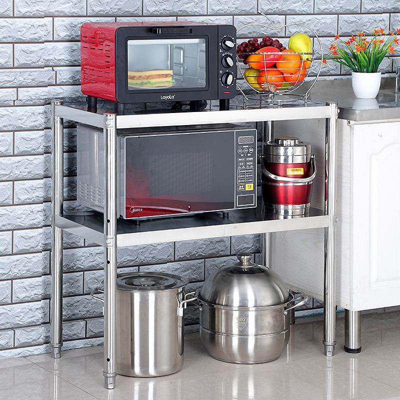 Thickened 304 stainless steel kitchen microwave oven rack storage rack ...