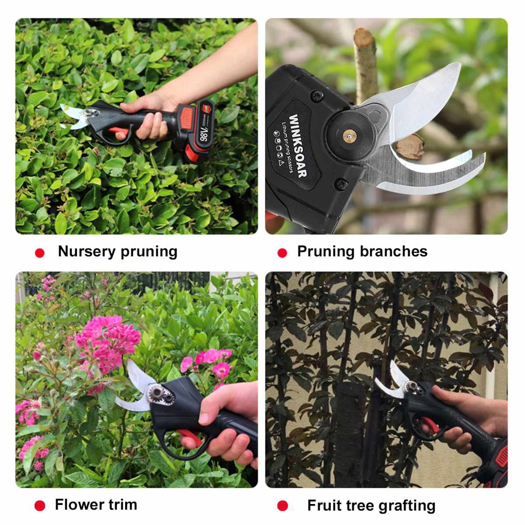 288V Cordless Pruner Lithium-ion Pruning Shear Efficient Fruit Tree ...