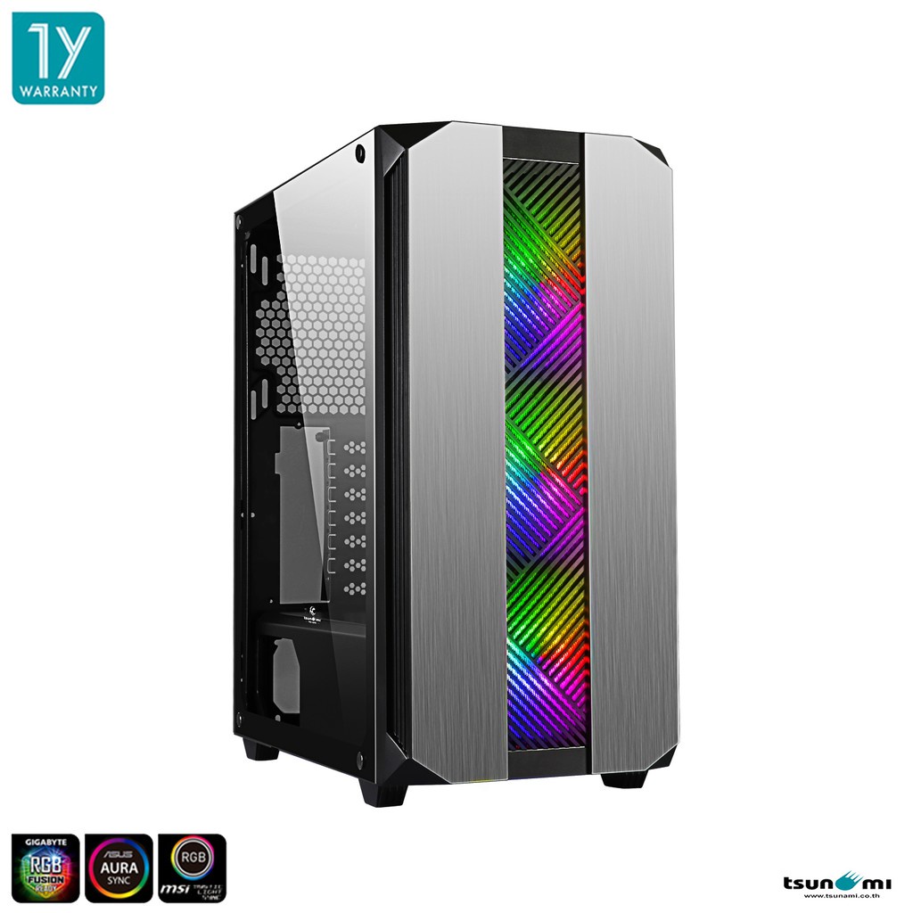 Tsunami ATX (NP) Tsunami ARGB 3601 Gaming Case TG ( Black WHIE ...