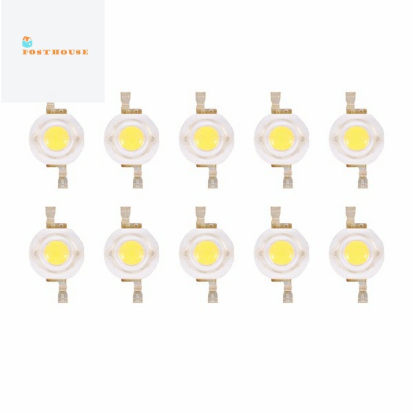 10 Pieces High Power 2 Pin 3W Warm White LED Bead Emitters 100-110Lm T1 ...