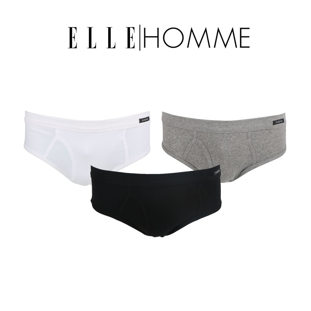ชุดชั้นในชายกางเกง ELLE HOMME กางเกงในชาย (รุ่นขายดี PACK 3 ตัว) Cotton ...