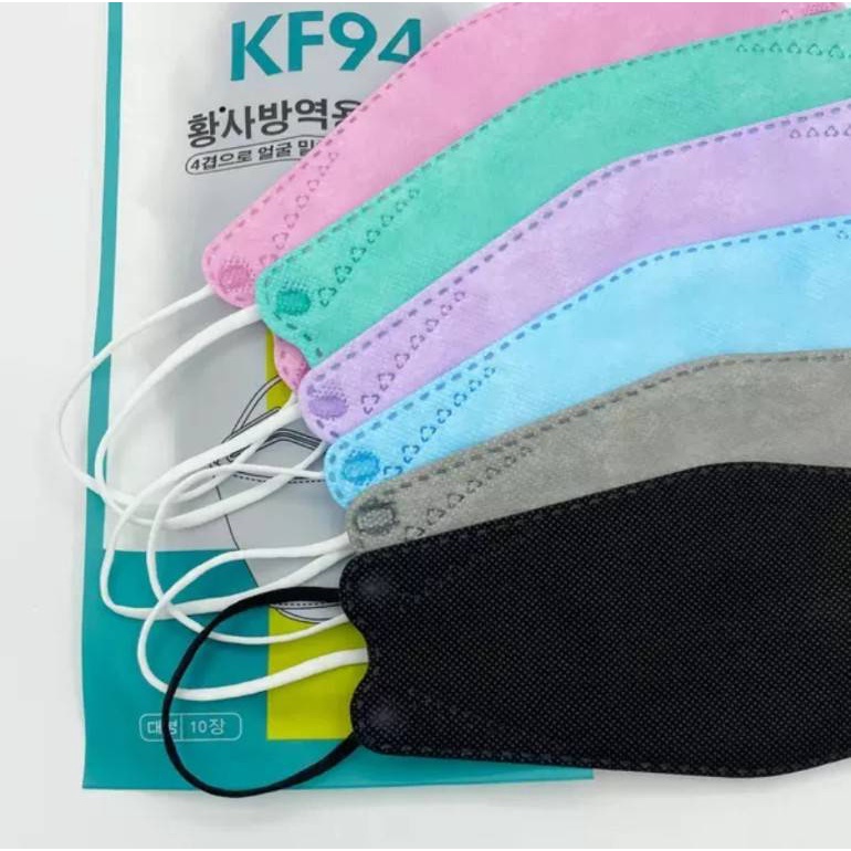 แมสเกาหลี KF94 พร้อมส่ง (ผู้ใหญ่) หน้ากากอนามัยเกาหลี แพ็ค 10 ชิ้น สี ...