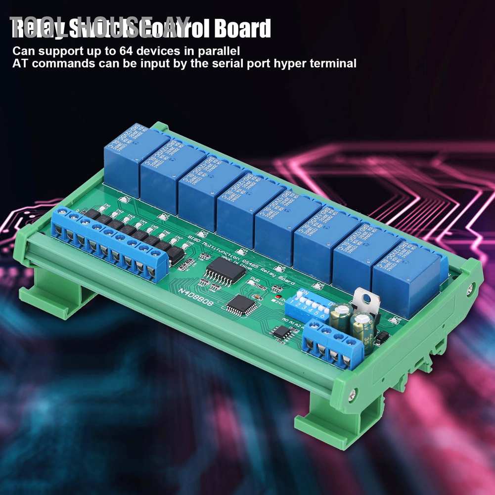 Rail Box Relay 8 Input Output Module Din35 Plc Expansion Board With Shell Rs485 12v Shopee