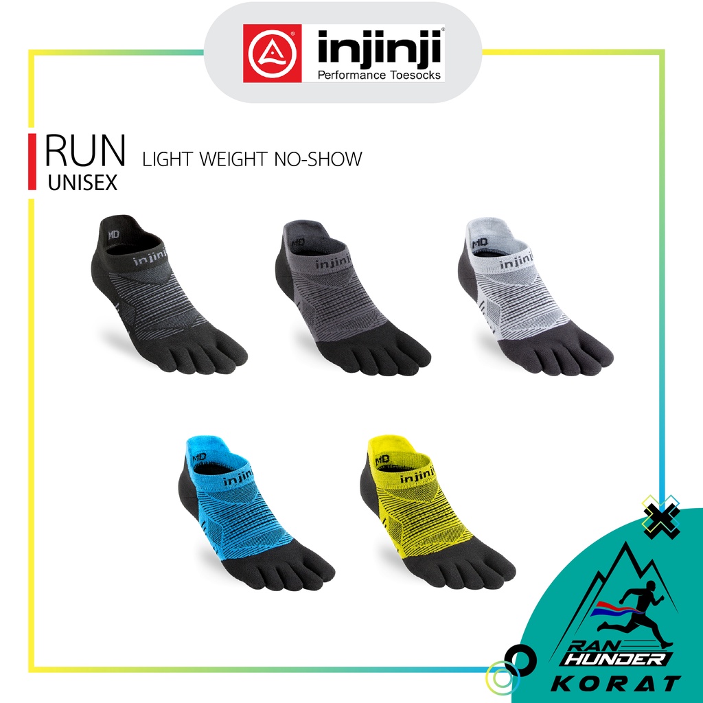 INJINJI - RUN LIGHT WEIGHT NO SHOW - UNISEX ถุงเท้าวิ่งแยกนิ้ว ถุงเท้า ...