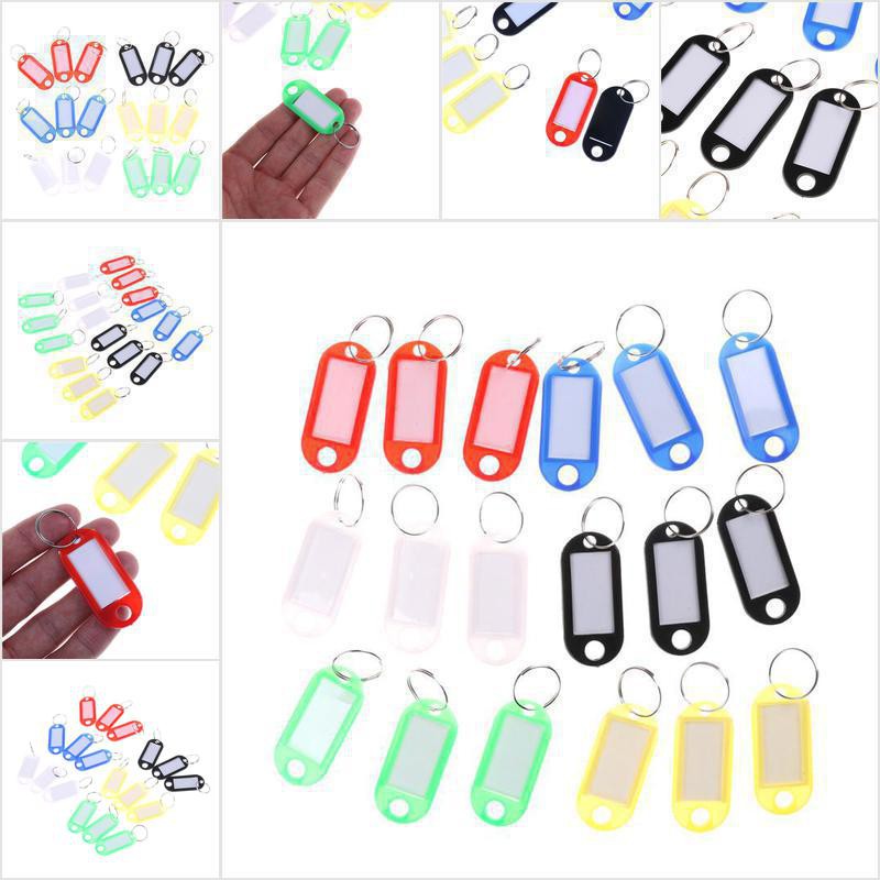 【Purpleredto】20pcs Keychain Key Split Ring ID Tags Name Card Label ...