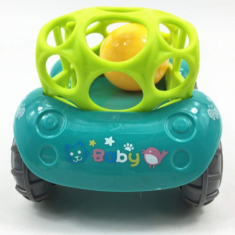 2 Pieces Baby Toy Cars Soft Infant Rattle Roll Toy Cars Easy to Grasp ...