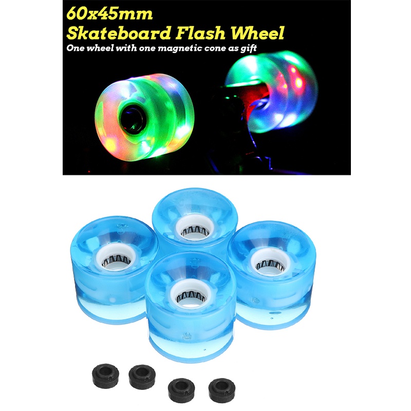 4Pcs Skateboard Flash Roller Wheel Penny Board LED Light Wheel M5TH ...