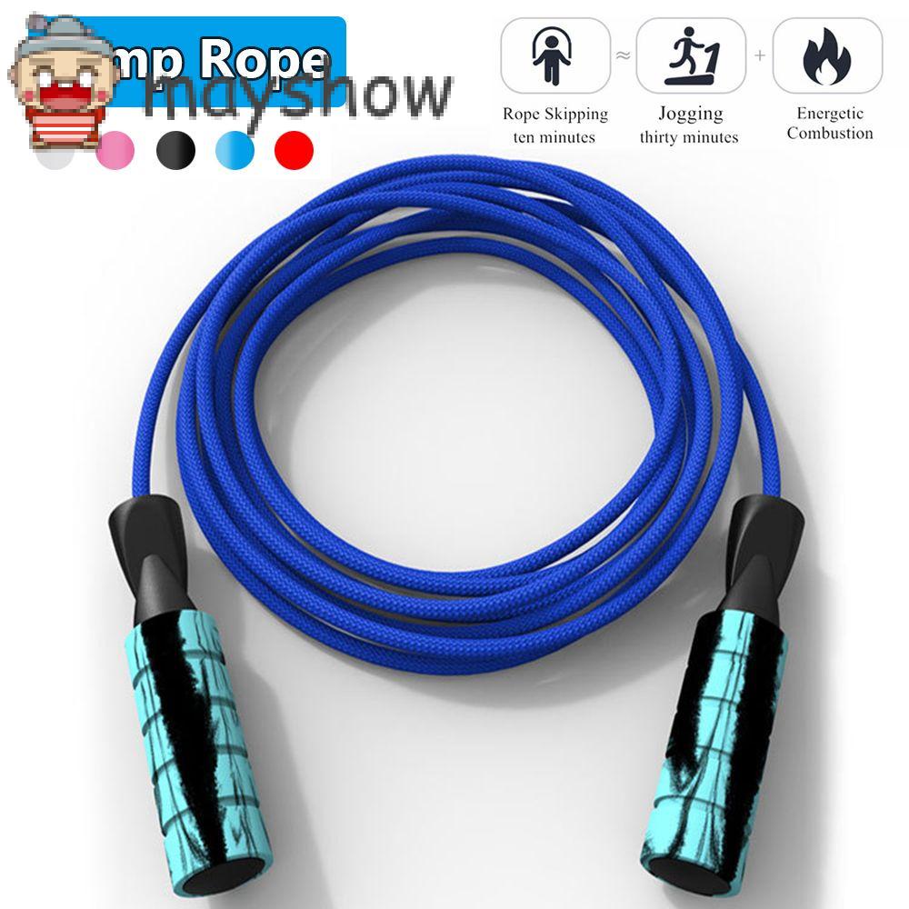 MAYSHOW Adult Kids Skipping Rope Adjustable Braided Cable Jump Rope ...