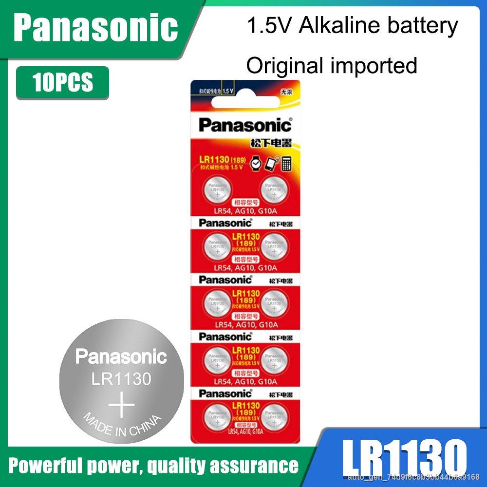 10pcs Panasonic 189 Lr1130 Ag10 Sr1130 389 V10ga Lr54 Sr54 1.5v ...