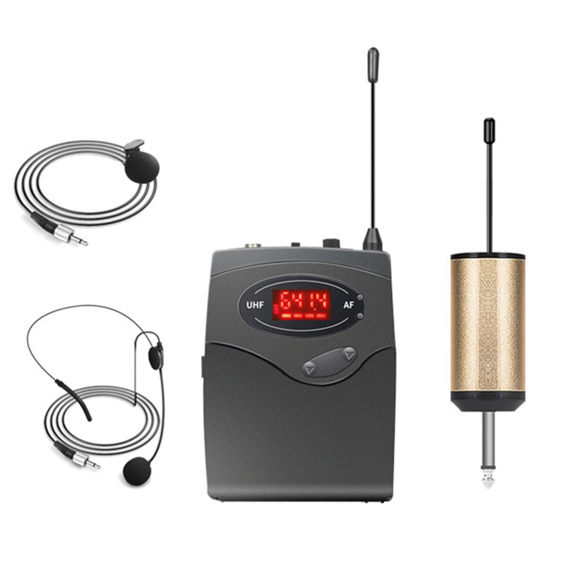 Wireless Microphone Set With Headset Lavalier Lapel Mics Beltpack jN2W ...