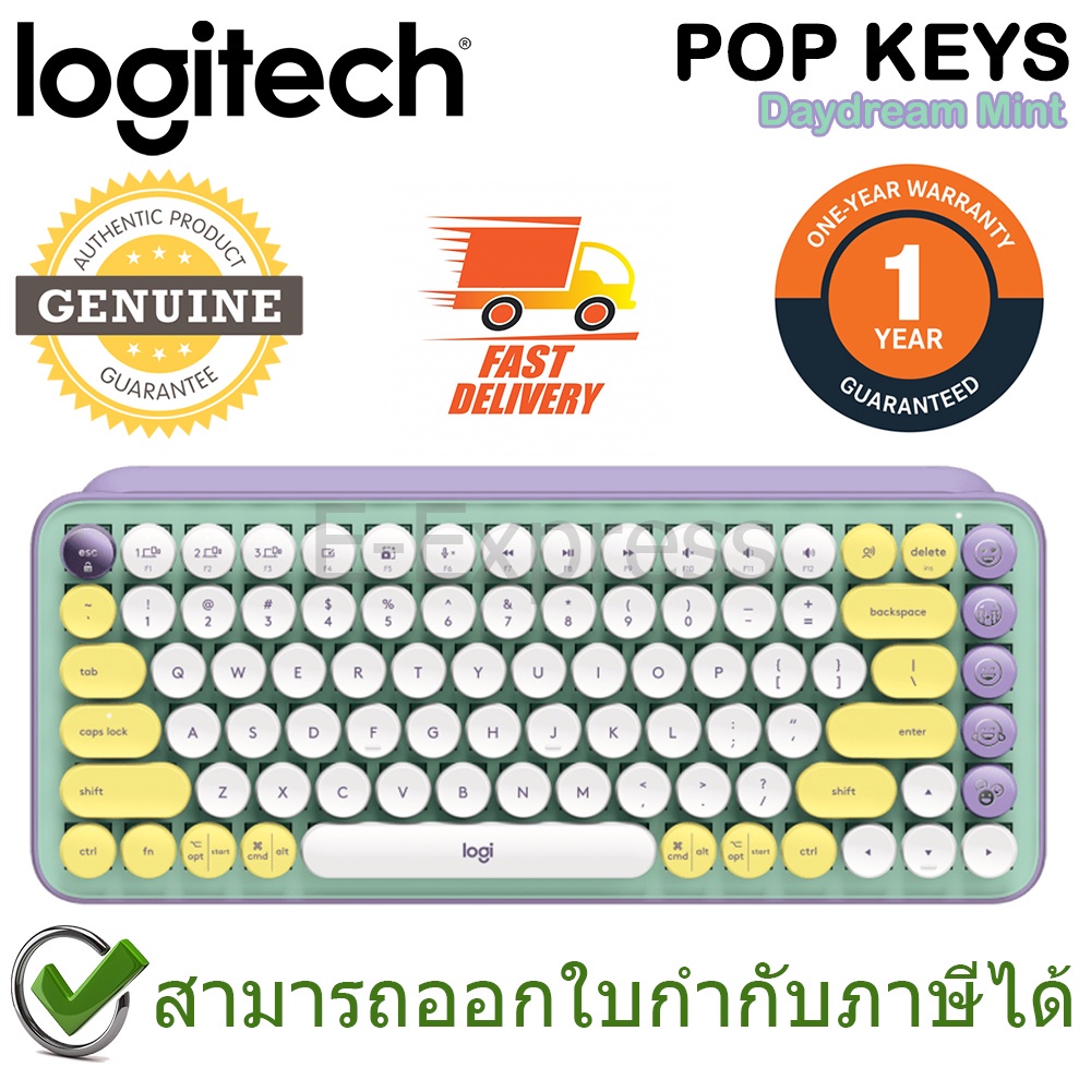 Logitech POP KEYS Mechanical Wireless Keyboard (Daydream Mint ...