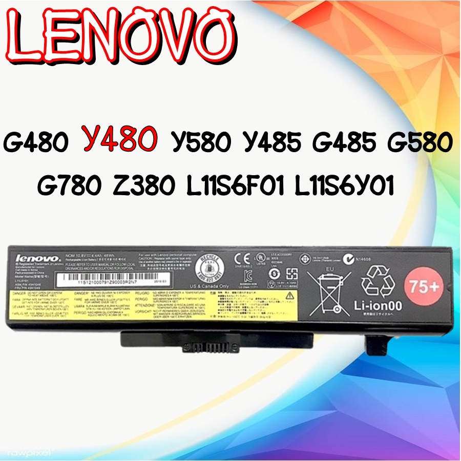 Battery Lenovo G480 Y480 แบตเตอรี่โน๊ตบุ๊ค Notebook รุ่น ideapad Lenovo IdeaPad B480 B485 B495 ...