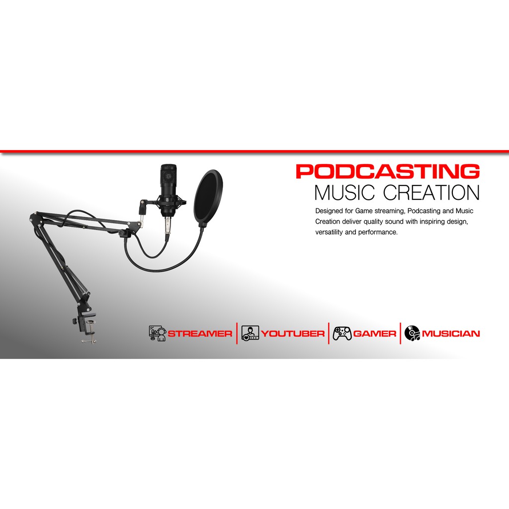 ไมโครโฟน Signo MP-701 Microphone Condenser สาย 3.5mm ไมค์คอนเดนเซอร์ ...