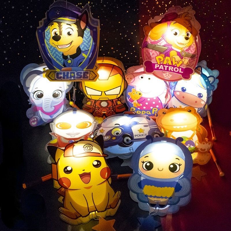 Cartoon Mid-autumn Festival Lantern Childrens DIY Iron Man Pikachu ...