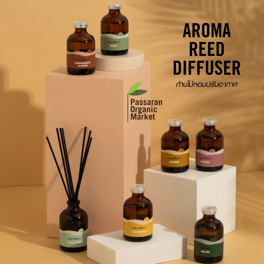 ก้านไม้หอมปรับอากาศ 100 ml Phutawan Aroma Reed Diffuser ภูตะวัน | Shopee Thailand