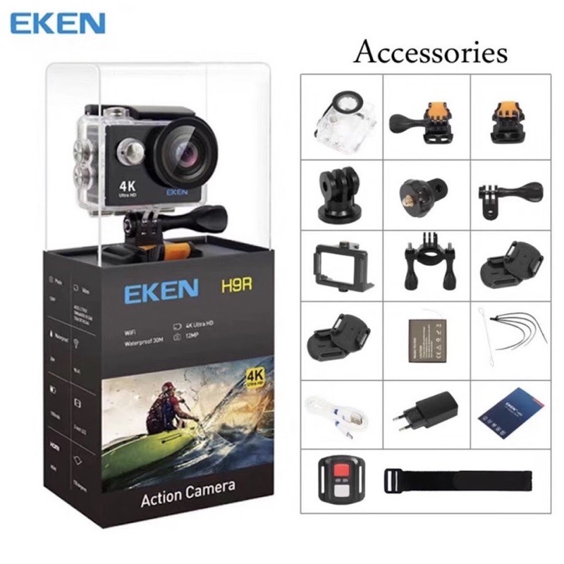 EKEN H9R 4K กล้อง Action Camera กล้องกันน้ำ เลนส์คุณภาพสูง สินค้าแท้ ...