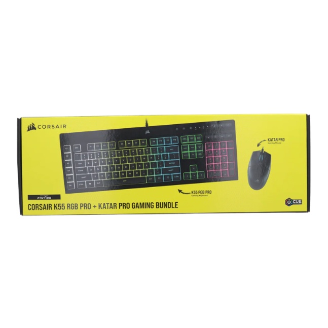 CORSAIR KEYBOARD & MOUSE (คีย์บอร์ดและเมาส์) K55 RGB PRO + KATAR PRO ...