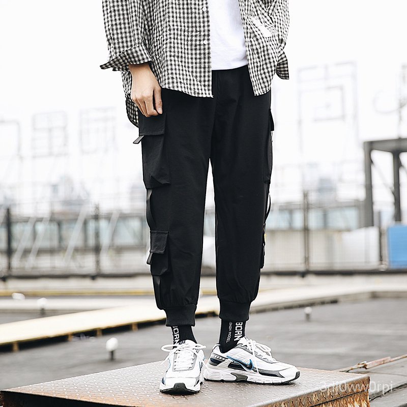 Tide card Men Long Pants black Twill Pants Pants Fashion Student ...