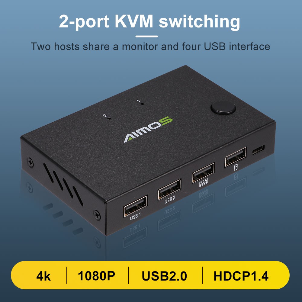 อุปกรณ์คอมพิวเตอร์ 2 In 1 KVM Switch Out 4K USB Compatible Box For 2 PC ...