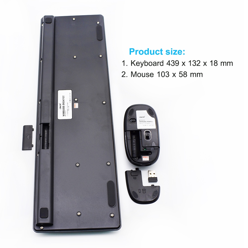 OKER K520 USB KeyboardMouse Wireless ชุดคีย์บอร์ดเมาส์ไร้สาย - (Black ...