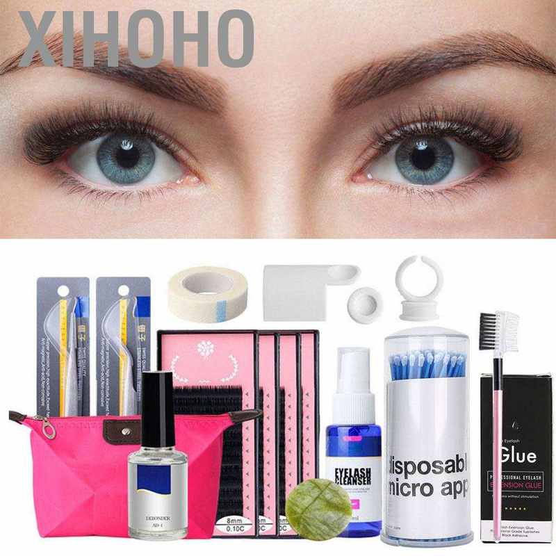 Eyelash Extension Tool Kit False Eyelashes Tweezers Cotton Swabs Comb ...