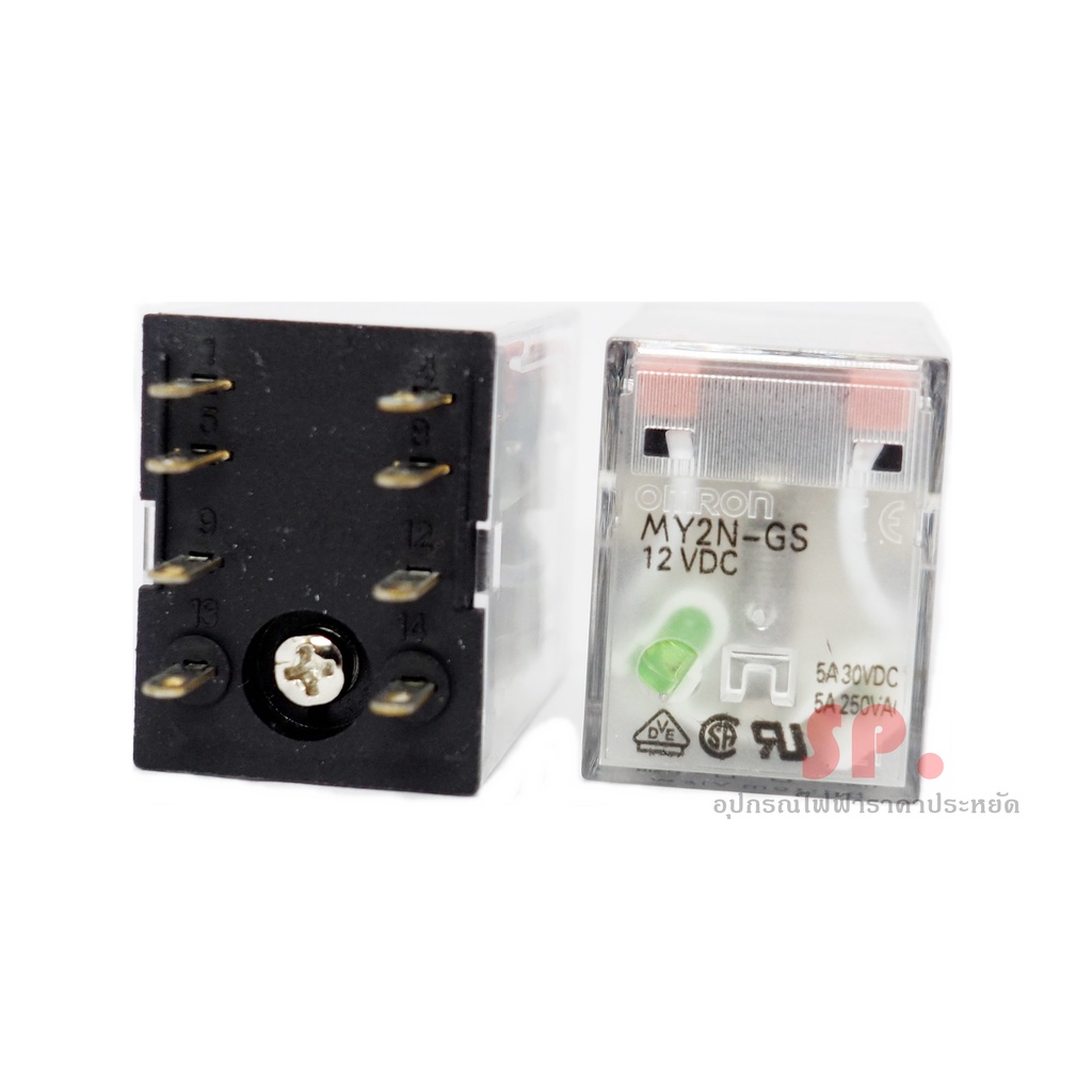 รีเลย์รุ่น MY2N-GS มีไฟโชว์ พิกัดโหลด 5A / General Purpose Relay type ...