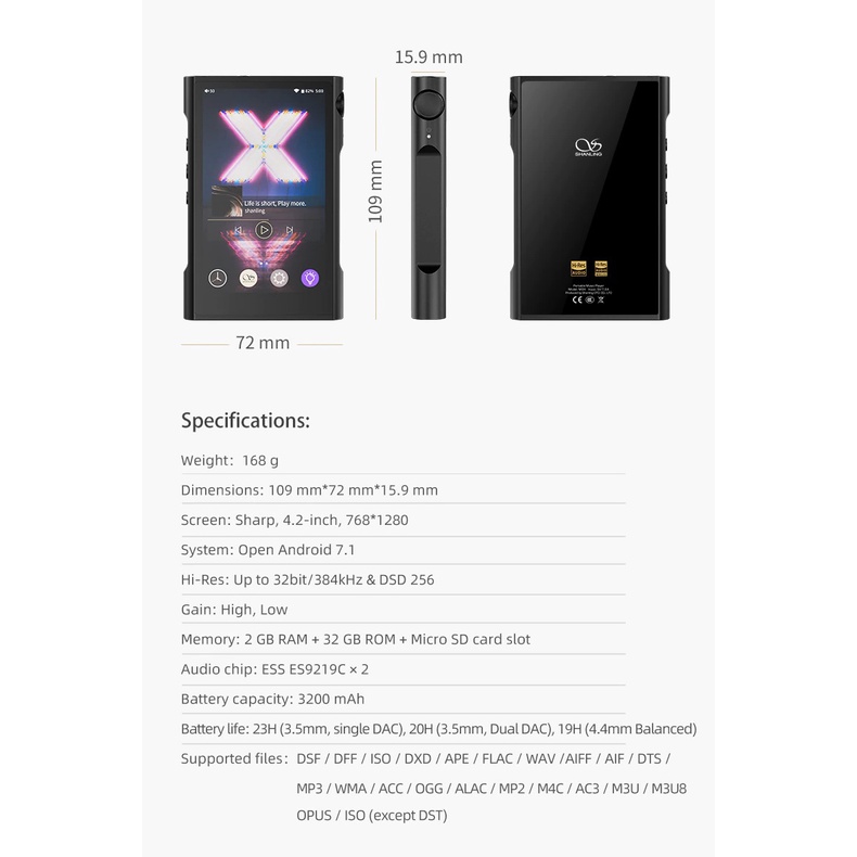 Shanling M3X Dap พกพาระบบ Android รุ่นล่าสุดรองรับ Hi-Res - holysai_official - ThaiPick