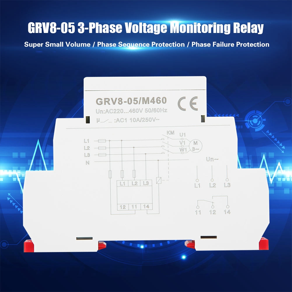 GRV8-05 3-Phase Voltage Monitoring Relay Phase Sequence Phase Failure Protection M460 - xguli.th ...