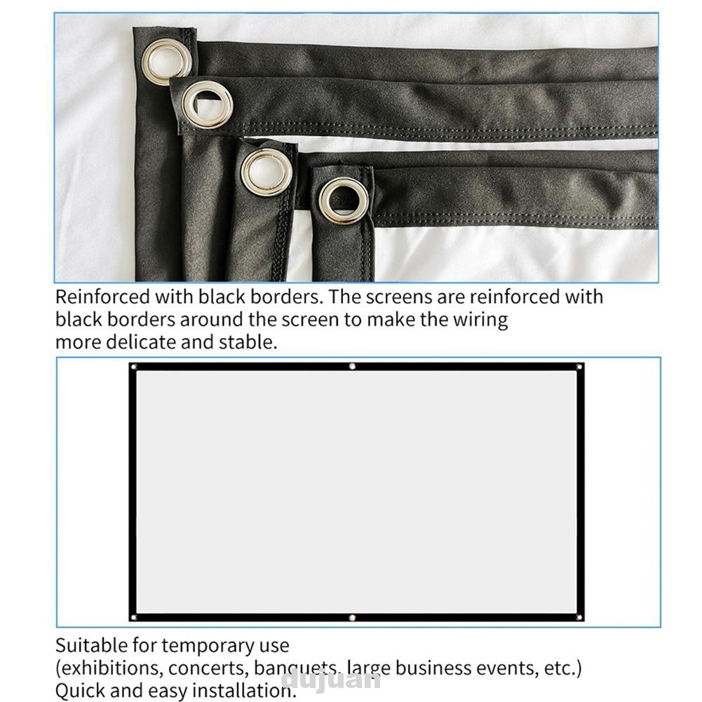 []16:9 White Indoor Outdoor Portable Foldable No Crease Movies Games ...