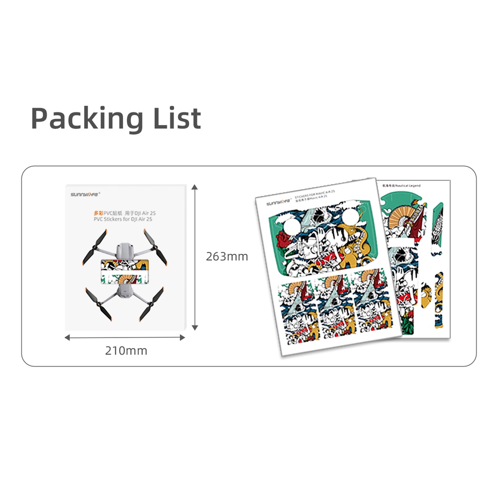 UAVWaterroof DJI Air 2S Drone Stickers Colorful VC Skin for DJI Air 2s ...