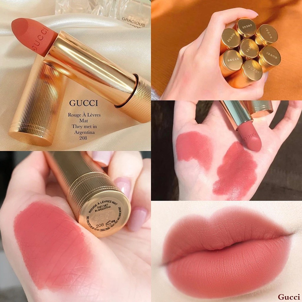 Gucci Lip Matte Lipstick สี 208 They Met in Argentina - berryloft ...