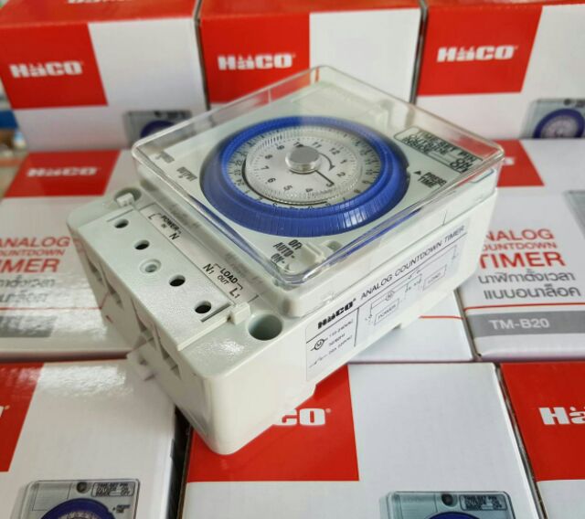 Haco Timer Switch นาฬิกาตั้งเวลา 24 ชั่วโมง มีแบตเตอรี่สำรองไฟ รุ่น TM-B20 ไทม์เมอร์ แบบอนาล็อค ...