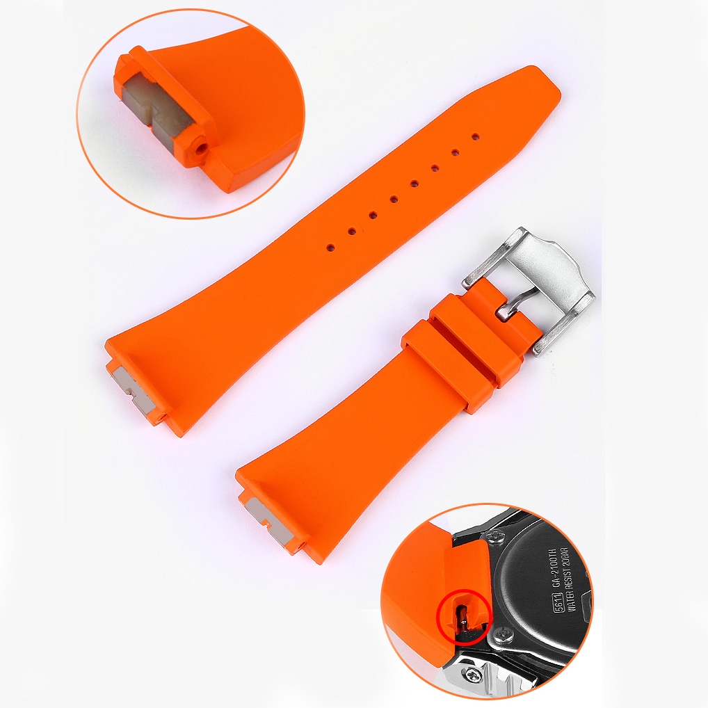 Premium-Grade Fluoro Rubber Watch Band for Casio G-SHOCK GA-21002110 GM ...