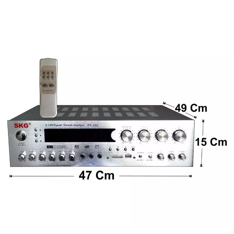 SKG เครื่องแอมป์ขยาย 5.1Ch 6000w P.M.P.O รุ่น SK-333 USB (สีดำ สีเงิน) - pralandbest - ThaiPick