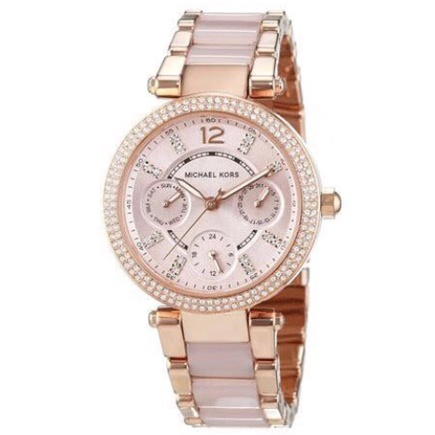 นาฬิกาข้อมือ⌚Michael Kors Mini Bradshaw Gold-Tone Chronograph Ladies ...