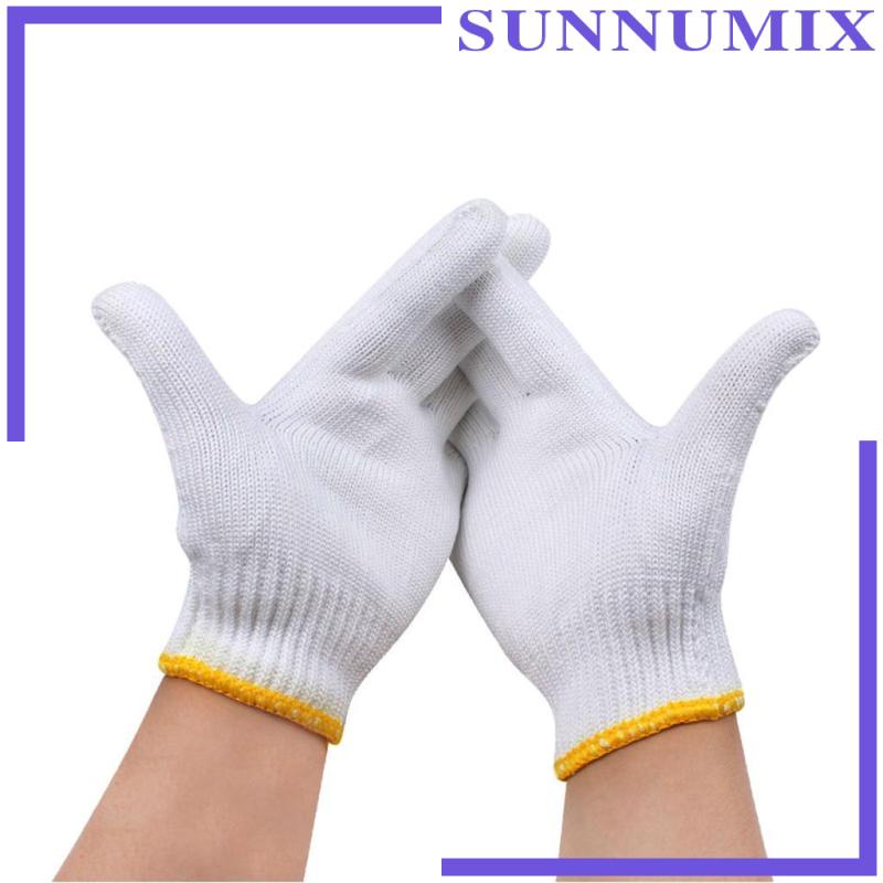 12piars Cotton Labor Protection Gloves Knitted Cut Gloves Labour Safe ...