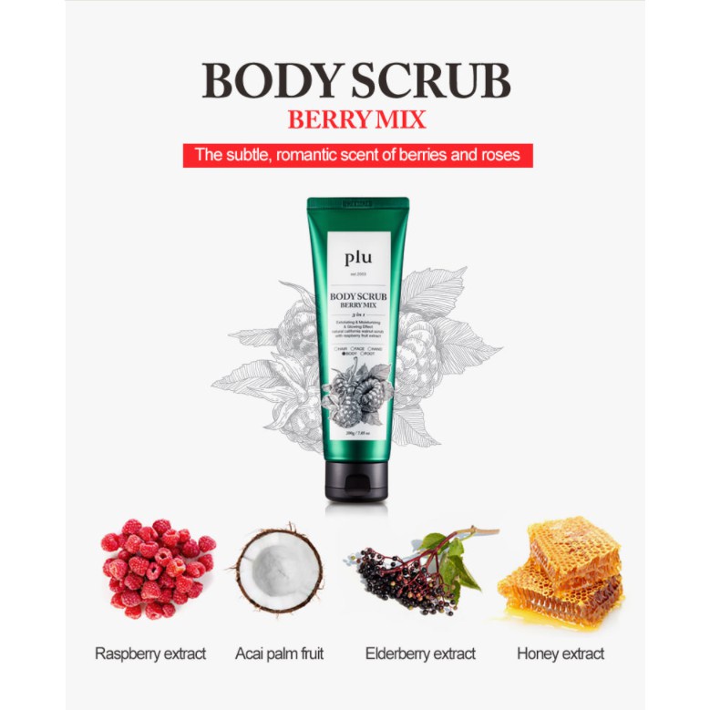 ۩ Plu Body Scrub Berry Mix พลู บอดี้ สครับ เบอร์รี่ มิกซ์ Plu Body ...
